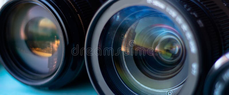 Banner for Website, Lens Digital Camera, Selective Focus, Close-up ...