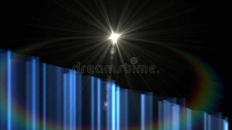 Lens Flare with the Blue Beam at Bottom Stock Video - Video of ...