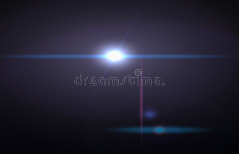 Lens Flare, Blue Glow Light Effect on Black. Anamorphic Rays Light ...