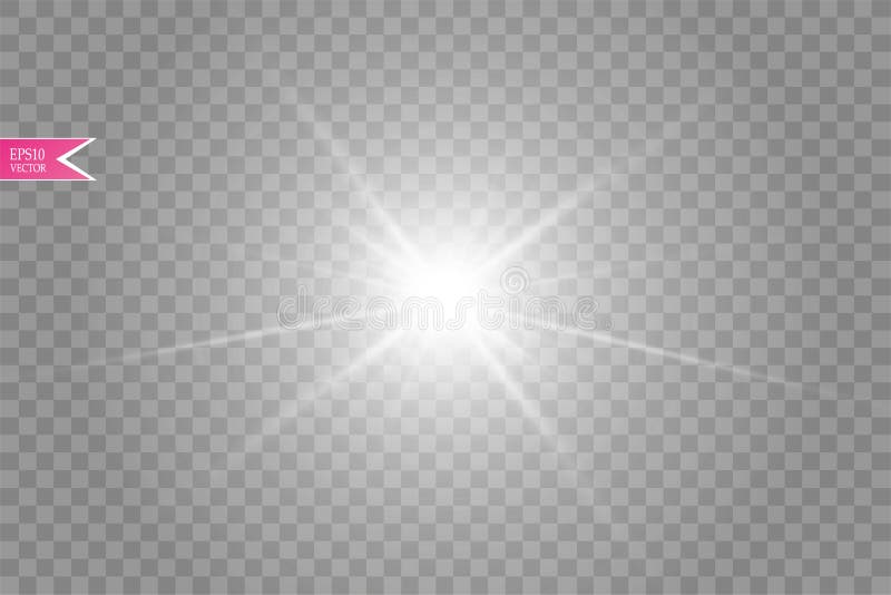 Lens Flare Effect Isolated on Transparent Background. Golden Glow ...