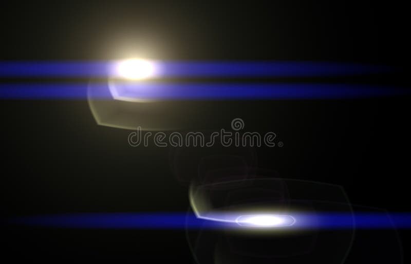 Lens Flare Glow Light Effect on Black. Image of Rays Blue Light Effects ...