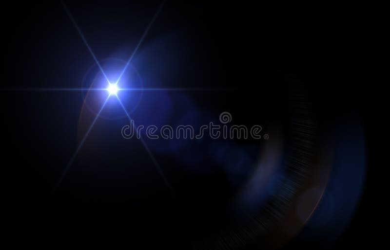 Lens Flare Glow Light Effect on Black. Image of Rays Blue Light Effects ...