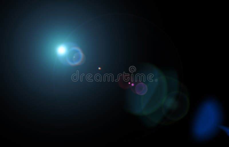 Lens Flare Glow Light Effect on Black. Image of Rays Blue Light Effects ...