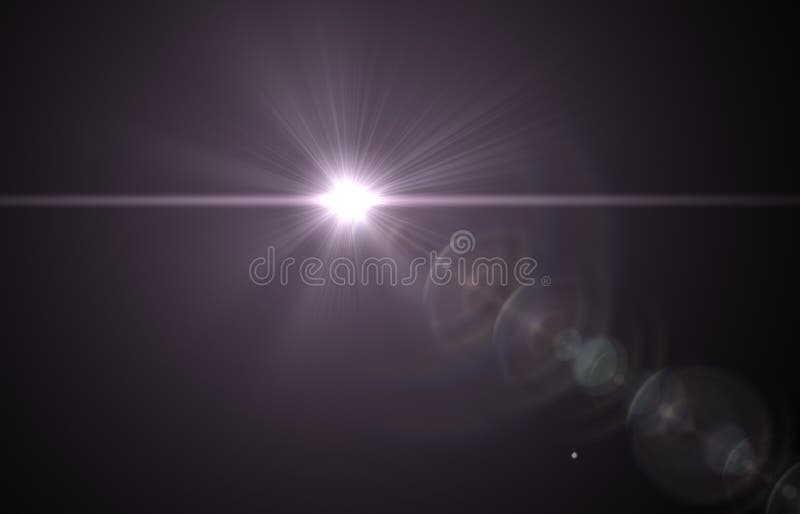 Lens Flare, Glow Light Effect on Black. Rays Light Effects, Overlays or ...