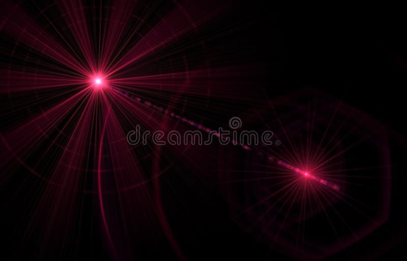 Lens Flare Red Glow Light Effect on Black. Image of Rays Light Effects ...