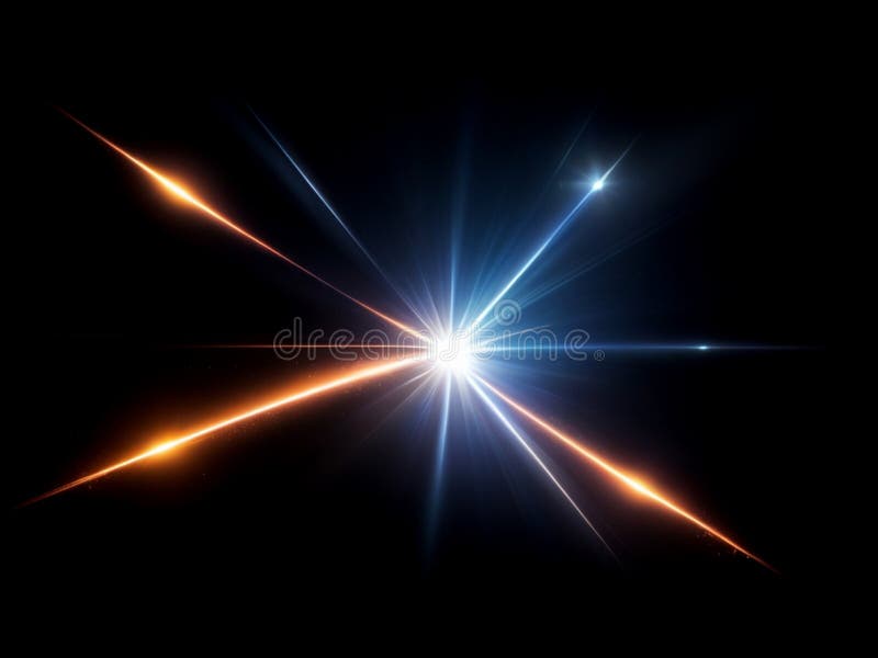 Lens Flare Light Effects on Black Background Stock Illustration ...