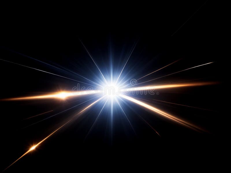 Lens Flare Light Effects on Black Background Stock Illustration ...
