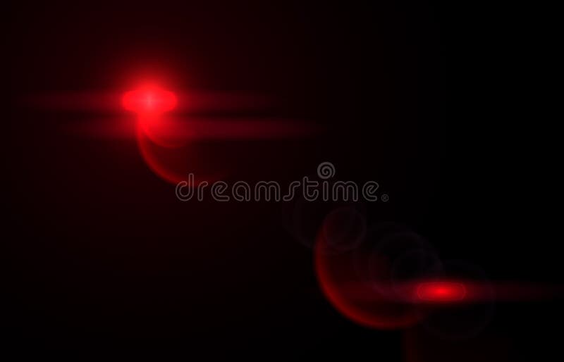 Lens Flare Red Glow Light Effect on Black. Image of Rays Light Effects ...