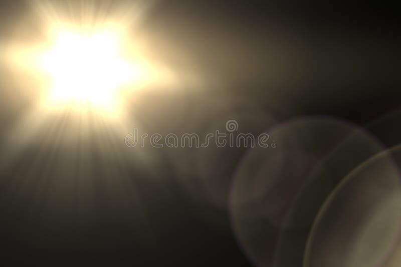 Lens Flare Glow Light Effect on Black Background. Image of Sun Rays ...