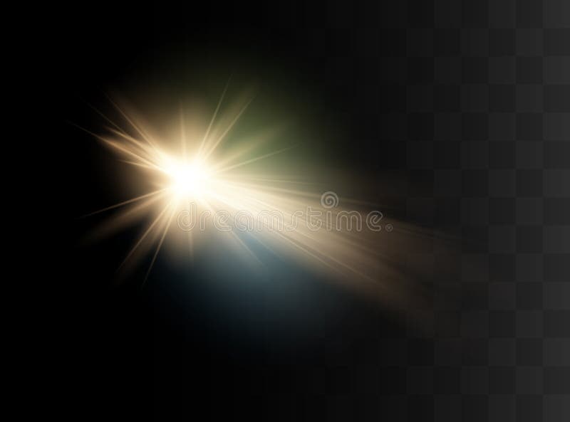 Lens Flare Vector Illustration. Glowing Spark Light Effect Isolated ...