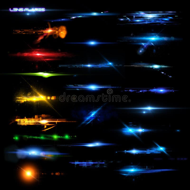 Lens flares and artifacts stock illustration. Illustration of drawing ...