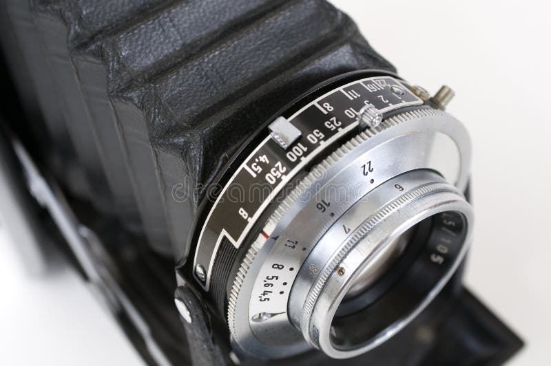 Lens of folding camera stock photo. Image of lens, kodak - 9422696