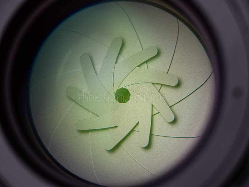 Lens Front Side with Exposed Aperture Blades Stock Photo - Image of ...