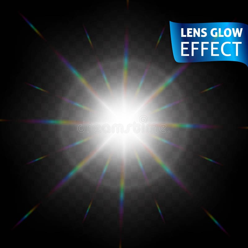 Lens Glow Effect. Glowing Light Reflections, Realistic Bright Light ...