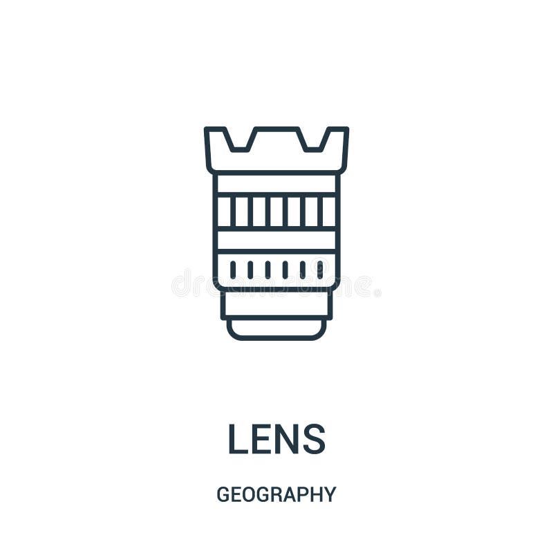 Lens Icon Vector from Geography Collection. Thin Line Lens Outline Icon ...