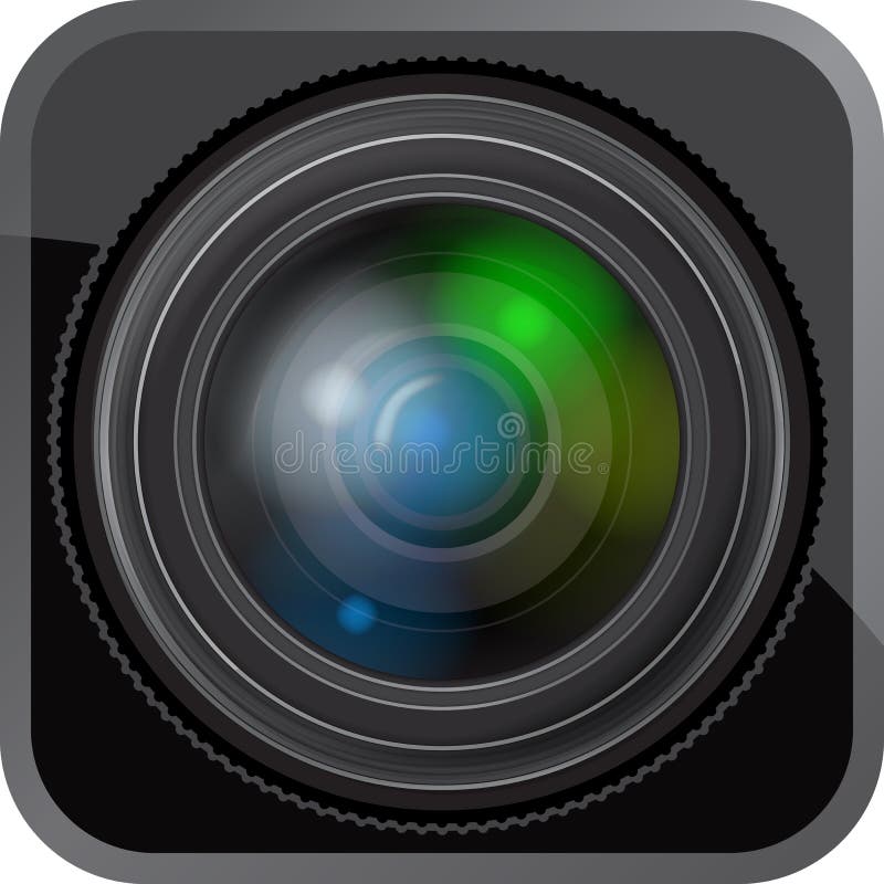 Lens icon stock vector. Illustration of discovery, button - 32722725