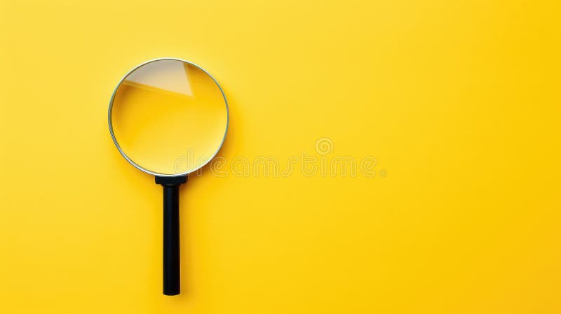 Lens Magnifying Glass Yellow Background Stock Illustration ...
