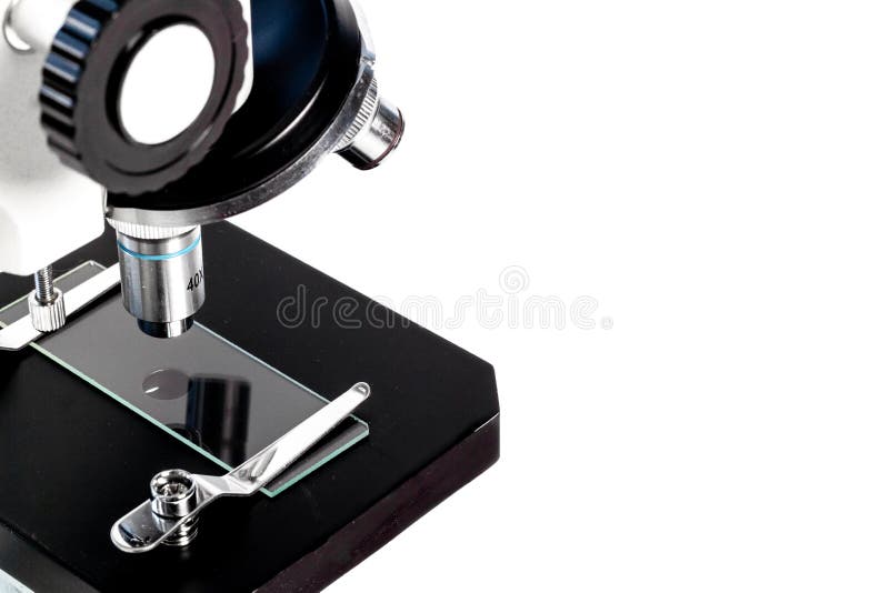 Lens of Microscope Close Up. Research in Scientific Medical Laboratory ...