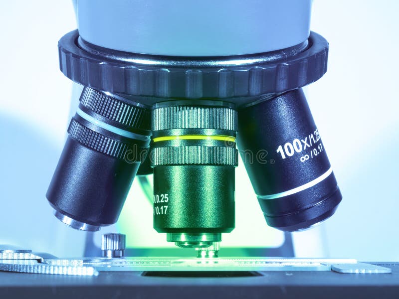 Lens of microscope stock photo. Image of medicine, science - 48193850