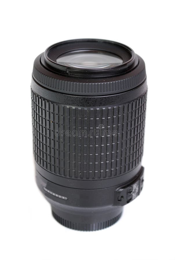 Lens of the Mirror Camera on a White Background. Stock Photo - Image of ...