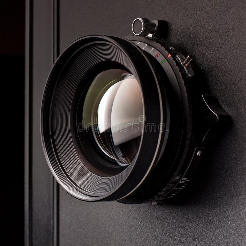 Lens on an old camera stock photo. Image of optical, macro - 36722660