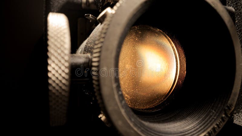 Lens of an Old Movie Projector in Close Up View Stock Image - Image of ...