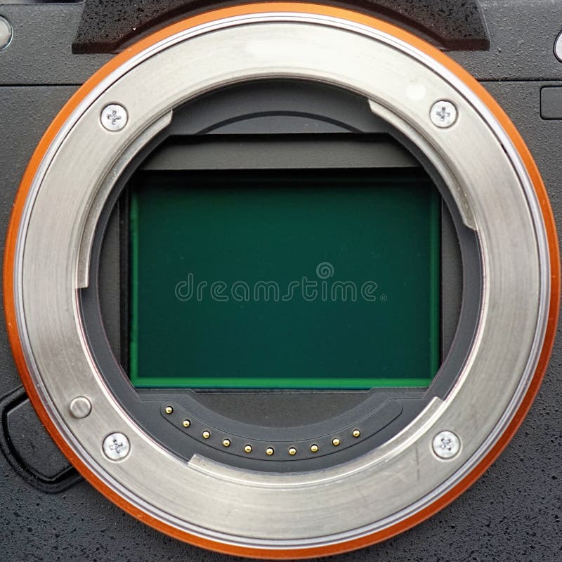 Lens Ring of a Full-size Camera with an Open Sensor Plate Stock Photo ...