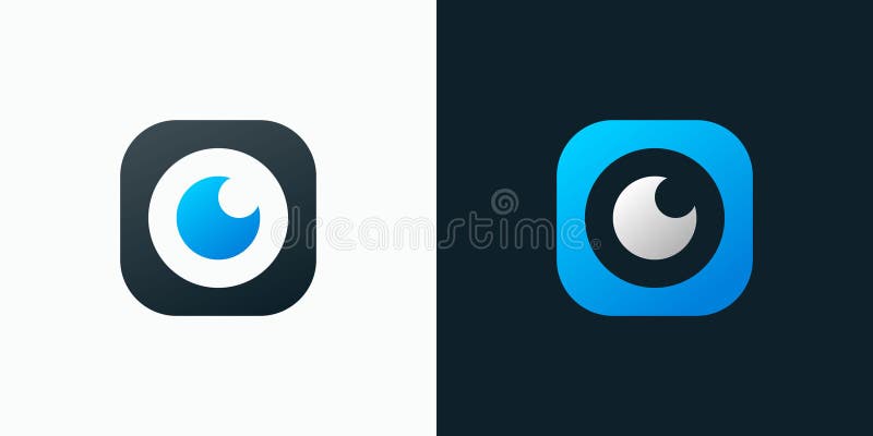 Lens Vector Logo Design with Water Shadow in Modern, Simple, Clean and ...