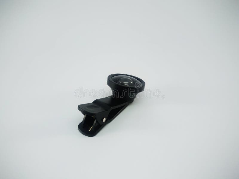 Lens Wide for Cell Phone Camera and Clip on White Background Stock ...