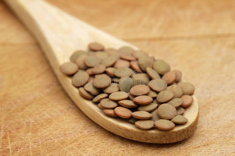 Lens on wooden spoon stock photo. Image of organic, healthy - 29443812