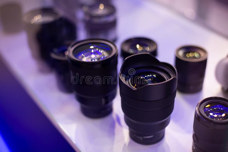 Lenses Stand Vertically in the Window. Soft Focus Side View Stock Image ...