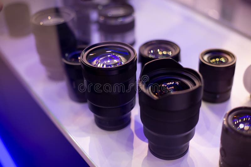 Lenses Stand Vertically in the Window. Soft Focus Side View Stock Image ...