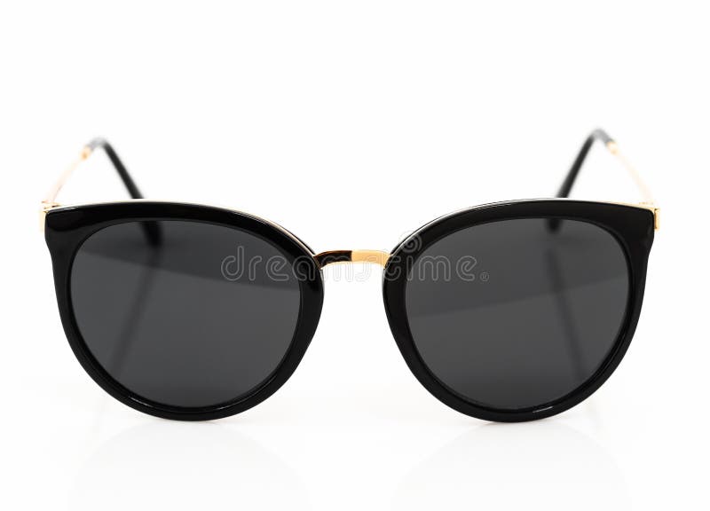 Lentes De Sol Negros En Blanco Imagen de archivo - Imagen de color ...