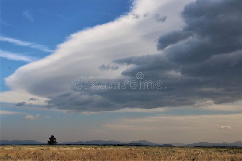 Lenticular Clouds Jackson Hole Valley Stock Image - Image of cycle ...