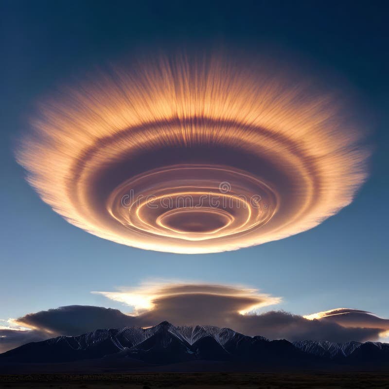 Lenticular Clouds Symmetrical Lens Shaped Clouds that Stock Image ...