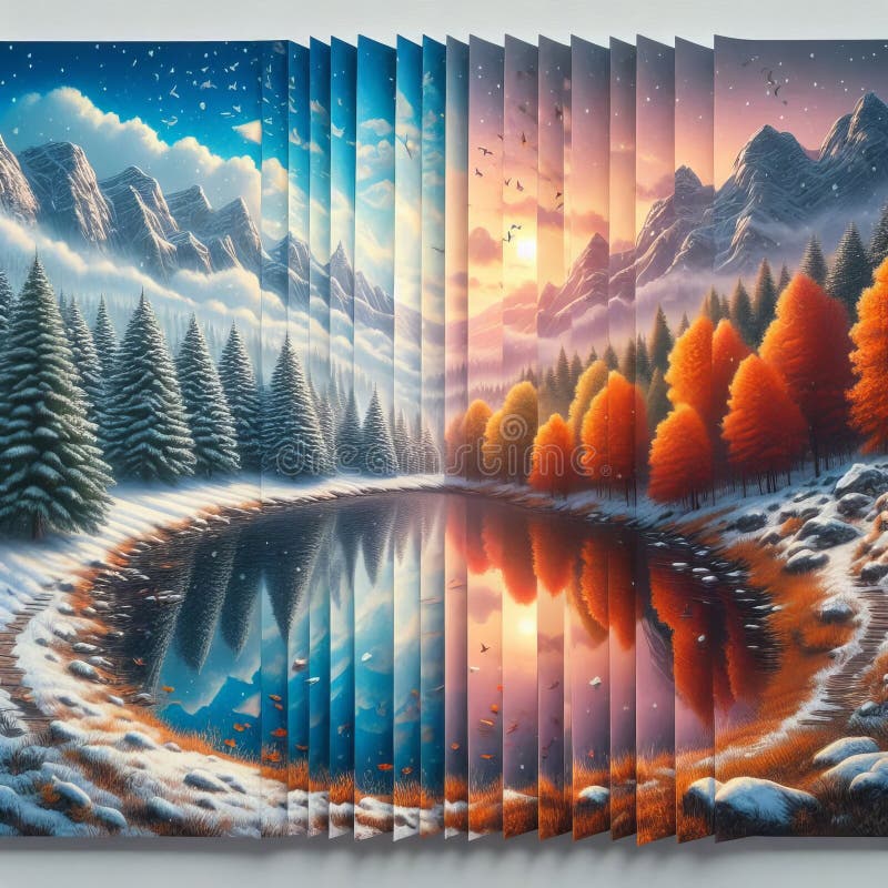 Lenticular Print Changing Scene Multi Step Image that Changes Fr Stock ...