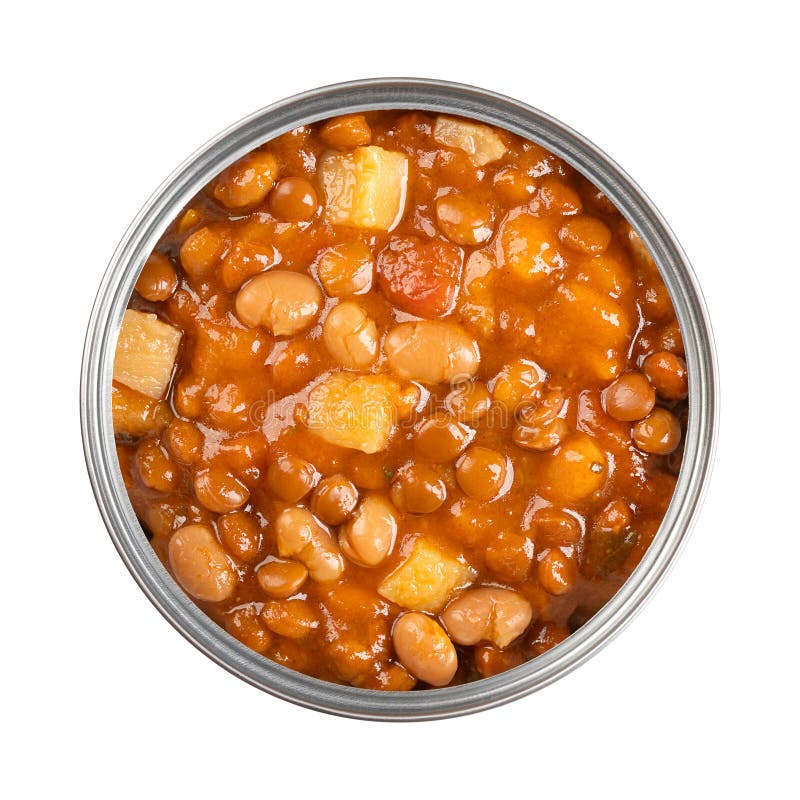 Lentil and Bean Stew, French Stew, in an Opened Can, from Above Stock ...