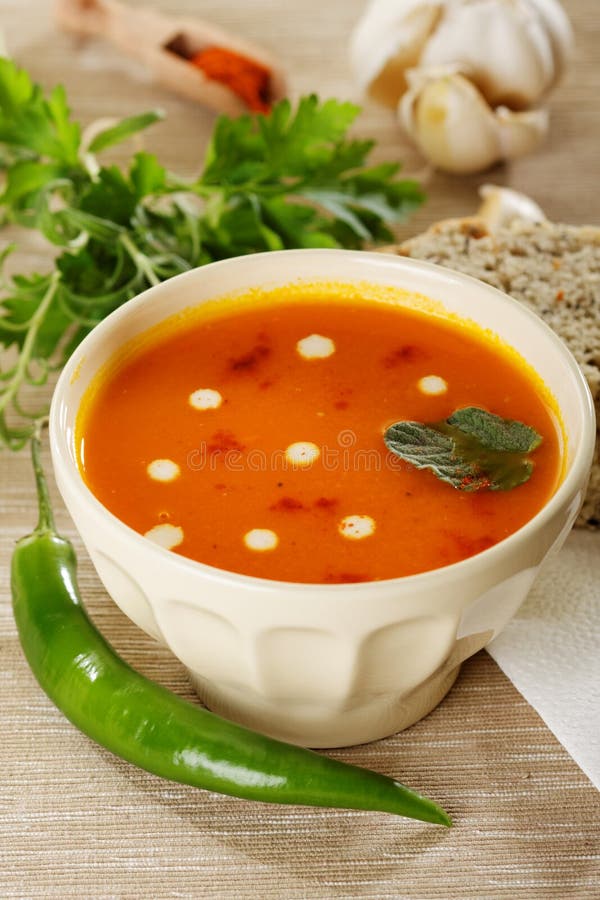 Lentil cream soup stock photo. Image of dish, garlic - 22965122