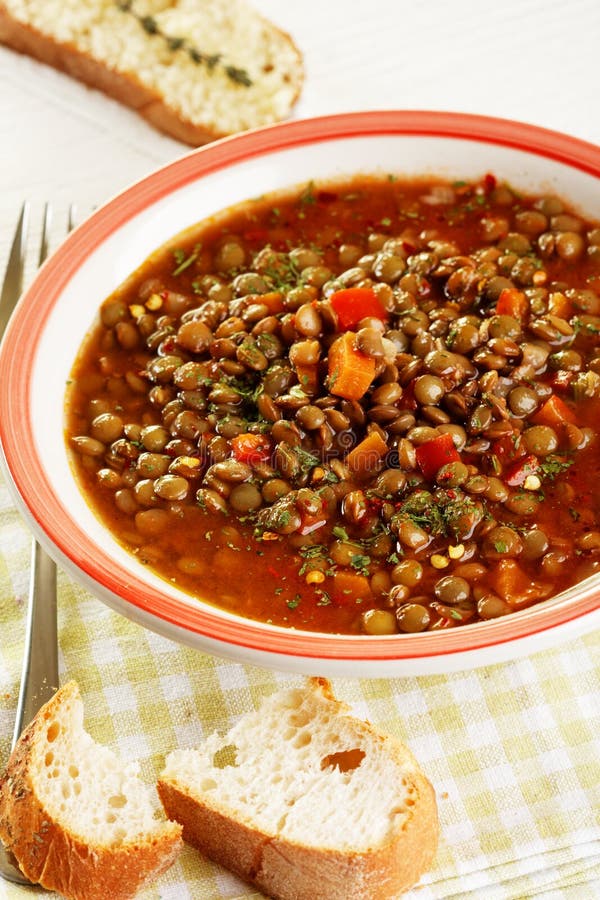 Lentil dish stock photo. Image of bread, catering, bowl - 23568192