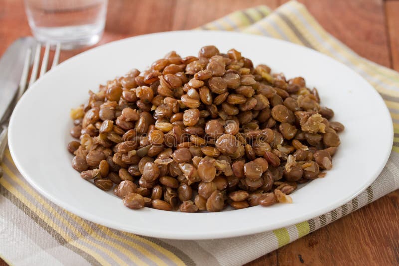 Lentil on plate stock image. Image of vegetable, lunch - 54537823