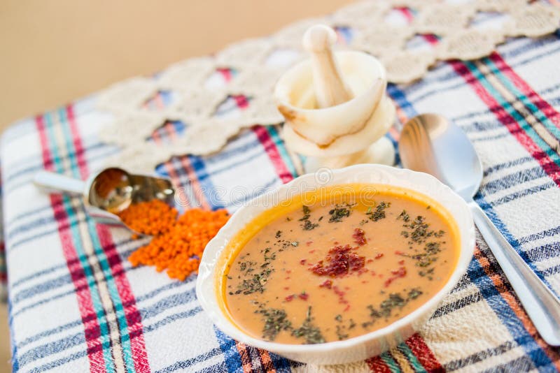 Lentil Soup / Turkish Mercimek Corbasi. Stock Photo - Image of ...