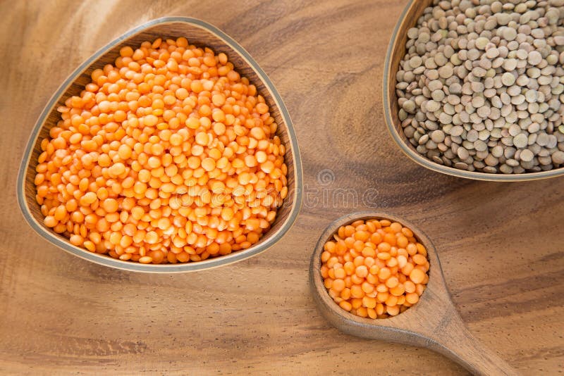 Two Types of Lentils - Lens Culinaris Stock Photo - Image of organic ...