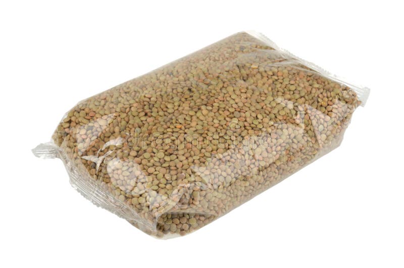 Lentils in a package stock image. Image of pile, brown - 23125455