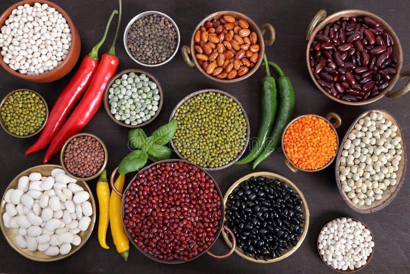 Lentils, peas and beans. stock image. Image of kentil - 68396005