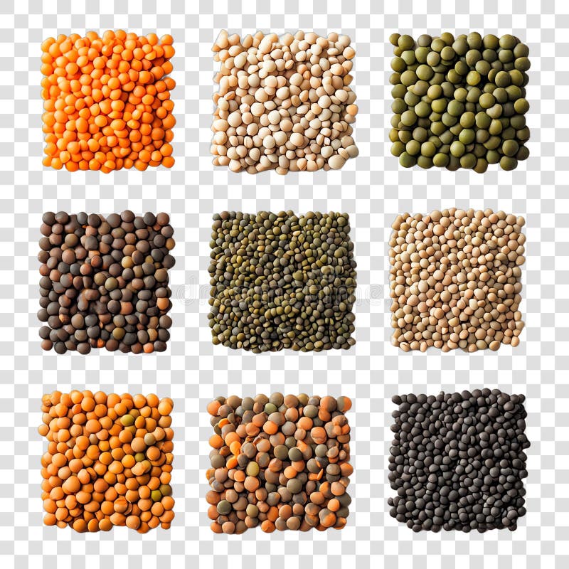 Lentils set stock image. Illustration of legumes, spice - 341522729