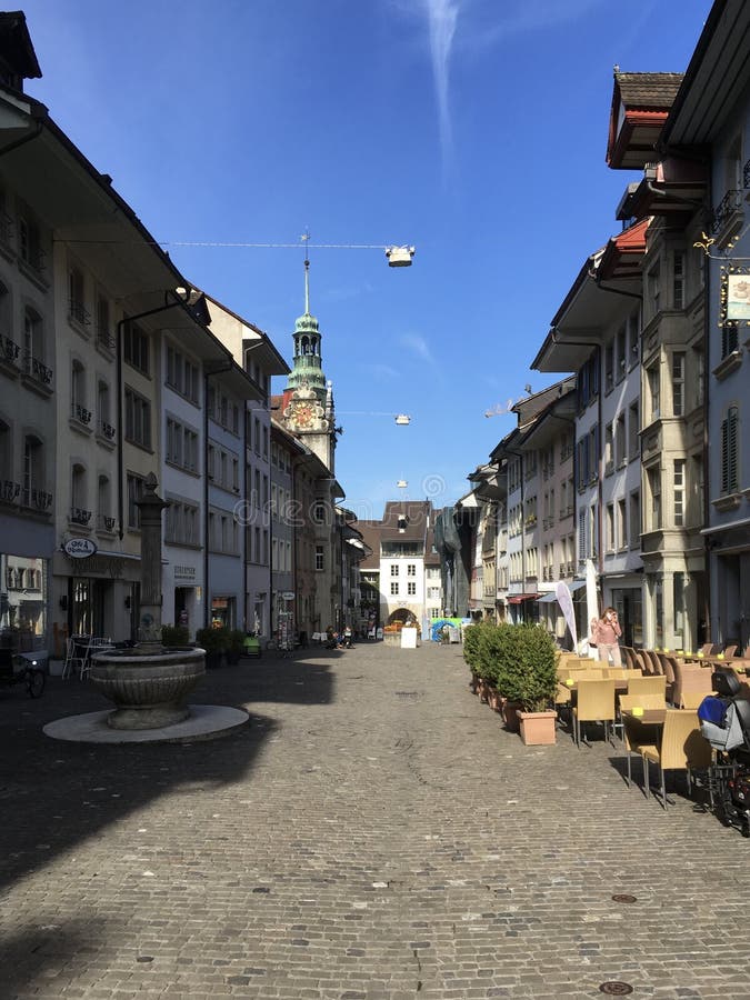 Lenzburg Altstadt editorial photography. Image of shopping - 239977302