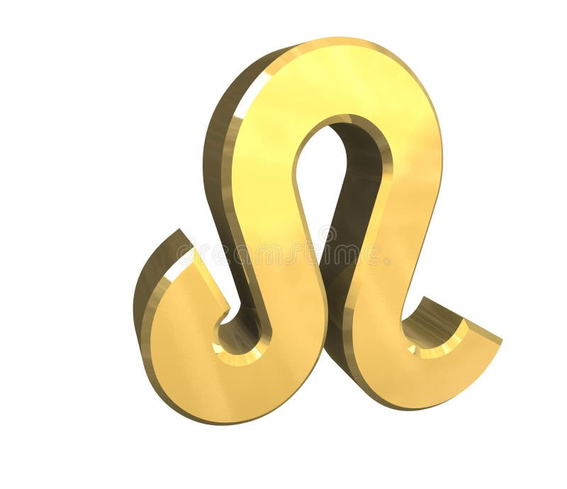 Leo Astrology Symbol in Gold (3d) Stock Illustration - Illustration of ...