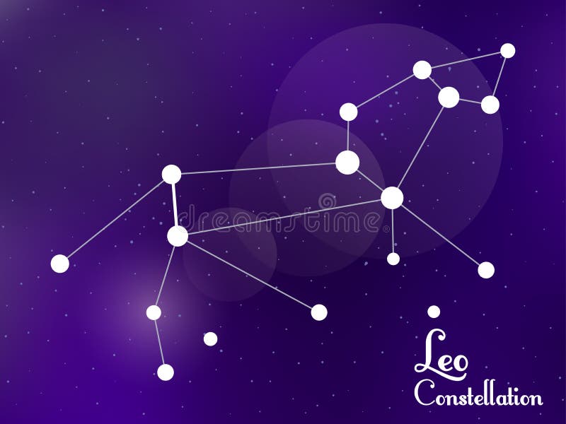 Leo Constellation. Starry Night Sky. Cluster of Stars, Galaxy. Deep ...
