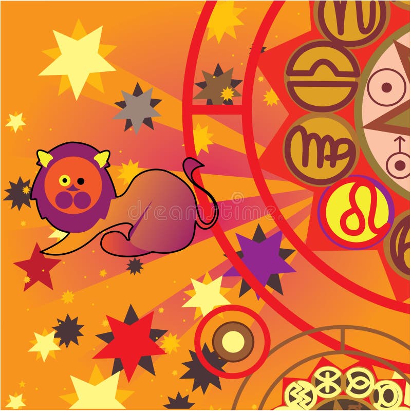 Leo - fire zodiac sign stock illustration. Illustration of mars - 8734324