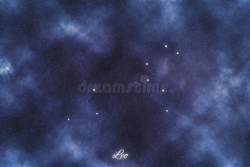 Leo Star Constellation, Brightest Stars, Lion Constellation Stock Photo ...